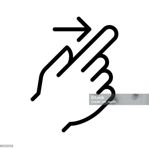 스 와이프 아이콘은 얇은 선 스타일 벡터 일러스트 레이 션 그래픽 디자인입니다 고립 색상에 대한 스톡 벡터 아트 및 기타 이미지 고립 색상 디자인 요소 로고 Istock