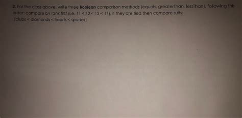 Solved 1 Write An Immutable Class Named Card To Represent