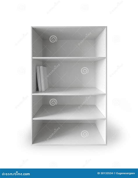 Белый шкаф с пустыми полками на белизне Стоковое Фото изображение насчитывающей ясность крыто