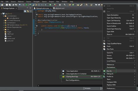 Creating Spring Boot Project Using Sts Geeksforgeeks