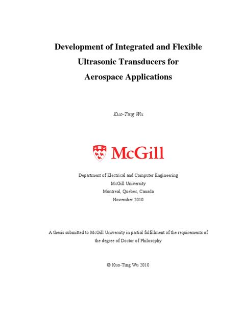 Pdf Development Of Integrated And Flexible Ultrasonic Transducers For Aerospace Applications