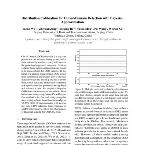 Distribution Calibration For Out Of Domain Detection With Bayesian