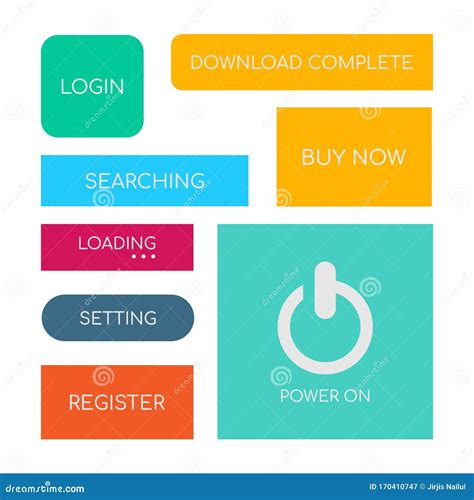 Web And Ui Application Color Button Icon For Modern Website Stock