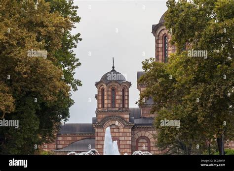 Church of Saint Mark, also called Crkva Svetog Marka, with tourists ...