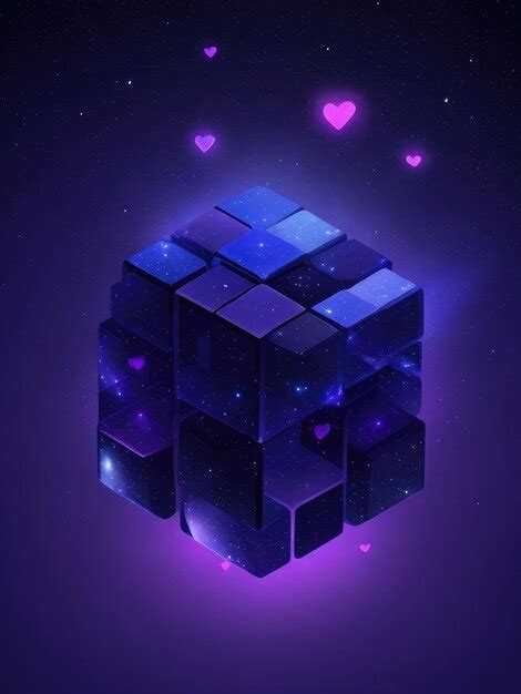 Premium Ai Image Purple Tiny Cubes Abstract Background