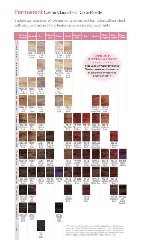 Ion Brilliance Hair Color Chart Demi Isseplan