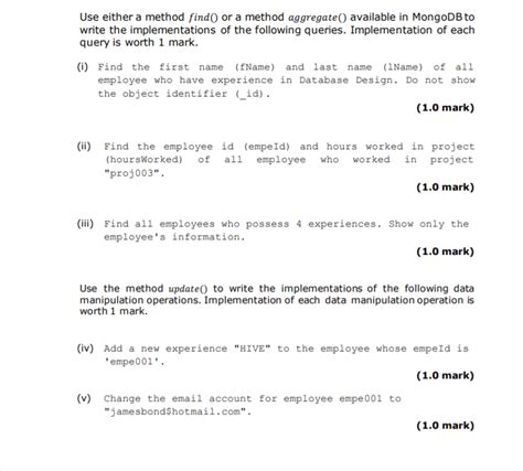 Solved Question 4 Total 10 Marks Bson Document A
