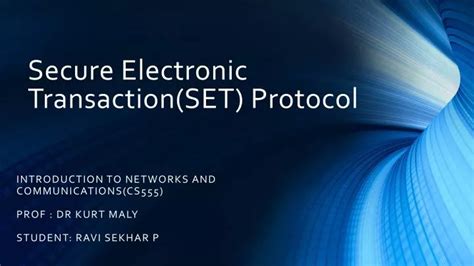 Ppt Secure Electronic Transactionset Protocol Powerpoint