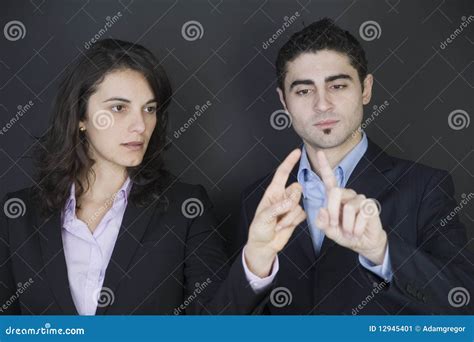 Businessman Pointing On A Virtual Screen Stock Image Image Of