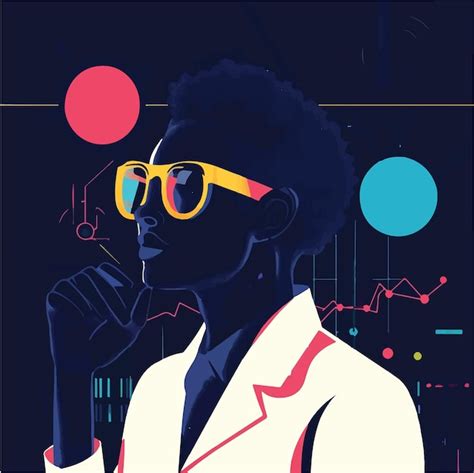 Dynamic Vector Researcher Exploring Data Insights Vector Illustration