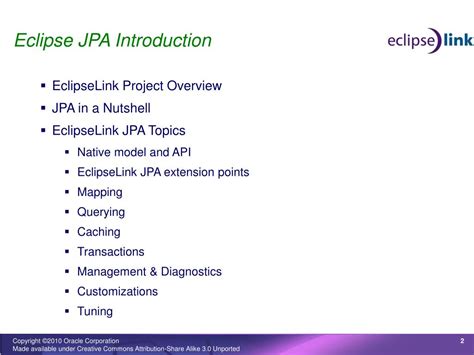 Ppt Eclipselink Jpa Introduction Course Powerpoint Presentation Free