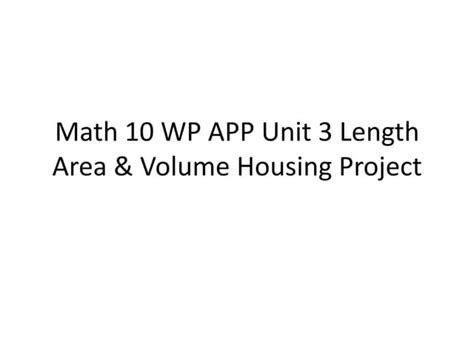 Math 10 Wp App Unit 3 Length Area Ppt