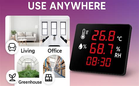 R Tek Digital Hygrometer And Temperature Humidity Meter Large 8 Screen Measures 40 C To 80