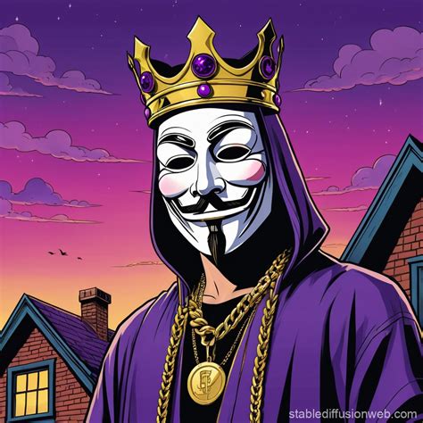 Gangster Rapper In Fawkes Mask Stable Diffusion Online