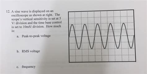 Solved A Sine Wave Is Displayed On An Oscilloscope As Chegg
