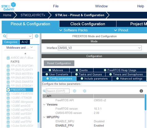 Freertos Middleware Can Not Enable Mpu Function Stmicroelectronics Community
