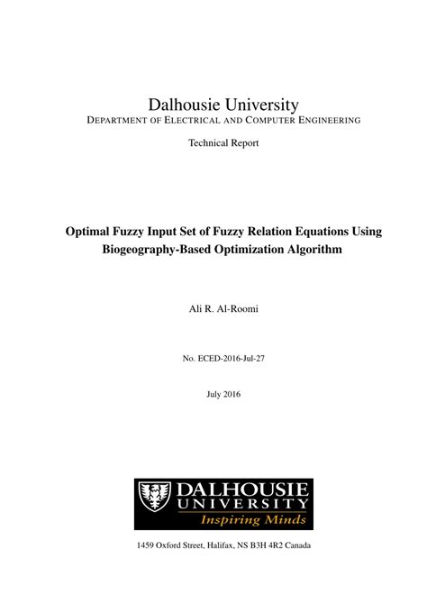 Pdf Optimal Fuzzy Input Set Of Fuzzy Relation Equations Using