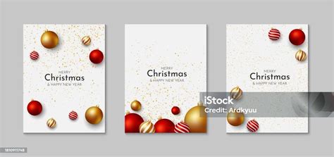 크리스마스와 연하장 세트입니다 크리스마스 장식이 있는 휴일 배경 디자인입니다 인사말 초대장 브로셔 표지를 위한 그림 템플릿입니다 벡터 편지 문서에 대한 스톡 벡터 아트 및