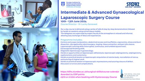 Intermediate And Advanced Gynaecological Laparoscopic Surgery Course 10th To 13th June 2024
