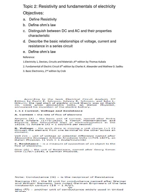 Topic 234module Pdf Series And Parallel Circuits Electrical Resistance And Conductance