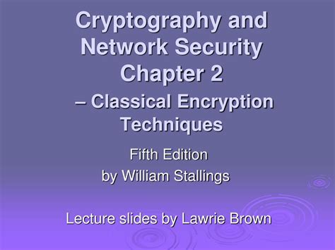 Ppt Cryptography And Network Security Chapter 2 Classical