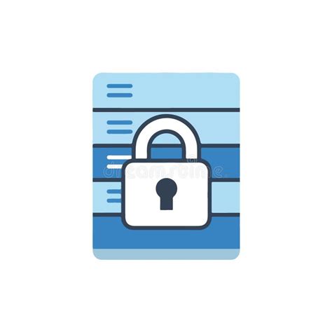 Data Server Security With Padlock Protection Stock Illustration