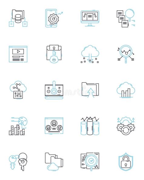 Cyber And Security Icons Signs Outline Symbols Concept Linear Illustration Line Collection