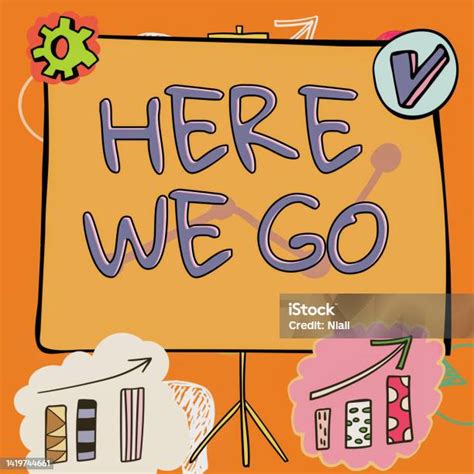 여기에 우리가 간다는 것을 보여주는 텍스트 기호 인터넷 개념 계획 사업을 시작하는 길에 있습니다 Cogs와 함께 여러 머리 기술