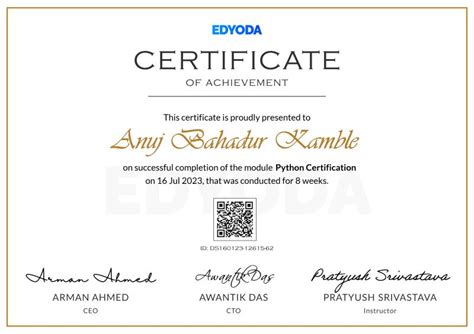 i feel good to celebrate achieve python certification from edyoda in data scientist course