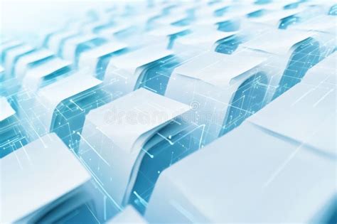 Abstract View Of Digital Keyboard Keys With Glowing Tech Patterns In A Futuristic Setting Stock