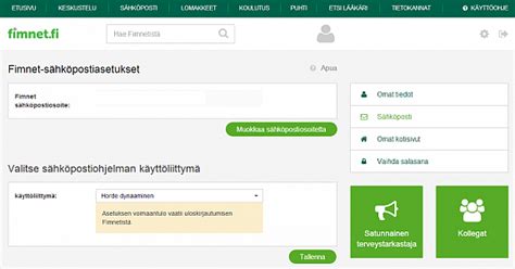 Fimnet Käyttöliittymän vaihtaminen