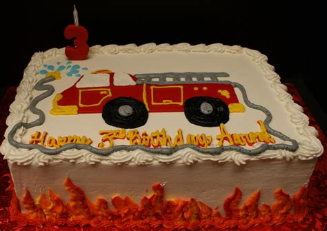 3rd Birthday Fire Truck Cake