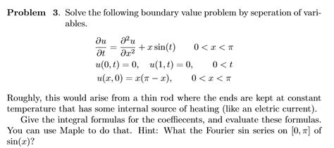 Solved Solve The Following Boundary Value Problem By Chegg