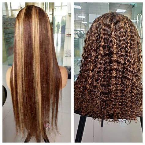 Jerry Curl Wigs Human Hair Ombre Color Lace Frontal Yaki Raw Indian Hair Curly Wigs 18inch Lace