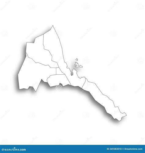 Eritrea Political Map Of Administrative Divisions Stock Vector Illustration Of Divided