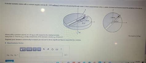 Solved A Circular Turntable Rotates With A Constant Angular