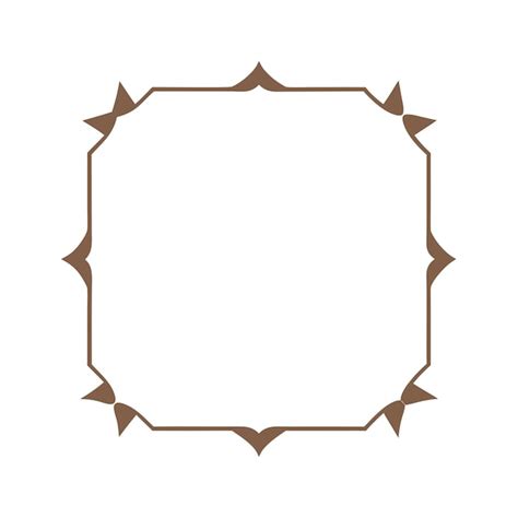 Decorative Square Frame Border With Geometric Lines And Symmetrical