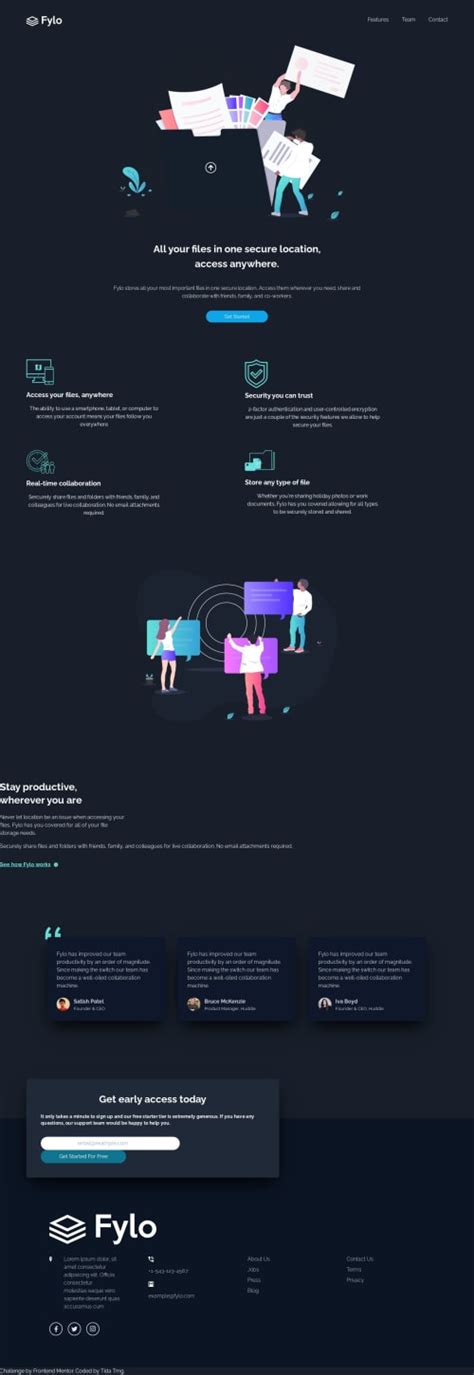 Frontend Mentor Fylo Landing Page Coding Challenge Solution