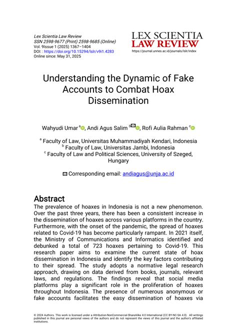 Pdf Understanding The Dynamic Of Fake Accounts To Combat Hoax Dissemination