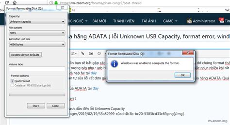 Hướng Dẫn Hướng Dẫn Sửa Lỗi Usb Của Hãng Adata Lỗi Unknown Usb Capacity Format Error