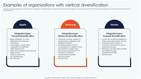 Examples Organizations Leveraging Horizontal Vertical Diversification