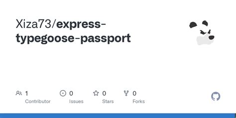 Github Xiza Express Typegoose Passport