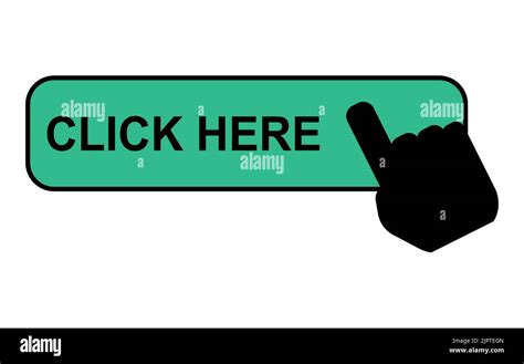Click Here Web Button Internet Flat Pointer Design Press Link Vector