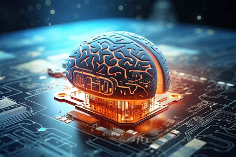 Artificial Intelligence Computer Human Brain Connected To A
