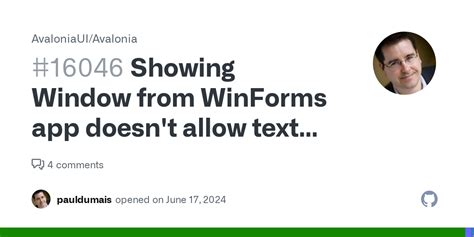 Showing Window From Winforms App Doesnt Allow Text Input · Issue