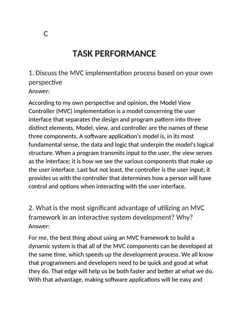 Human Computer Interaction 07 Task Performance 1 C Task Performance 1