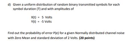 Solved D Given A Uniform Distribution Of Random Binary