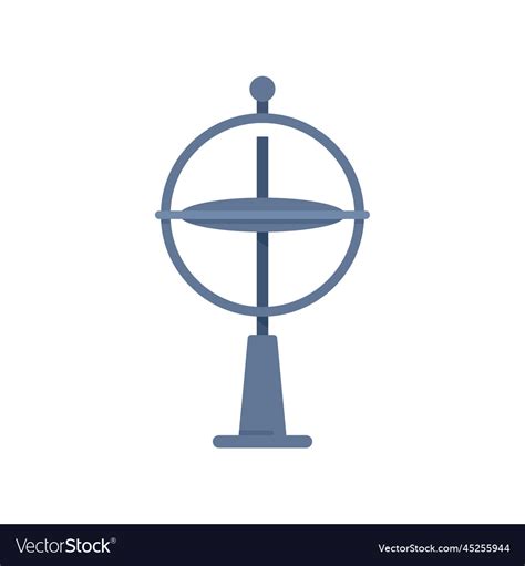 Gyroscope Model Icon Flat Accelerometer Royalty Free Vector