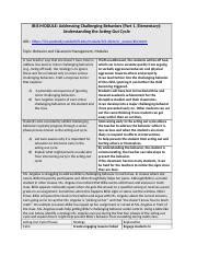 Understanding Challenging Behaviors In Education Course Hero