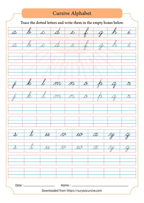 Cursive Handwriting Worksheets For Middle School Handwriting Worksheets